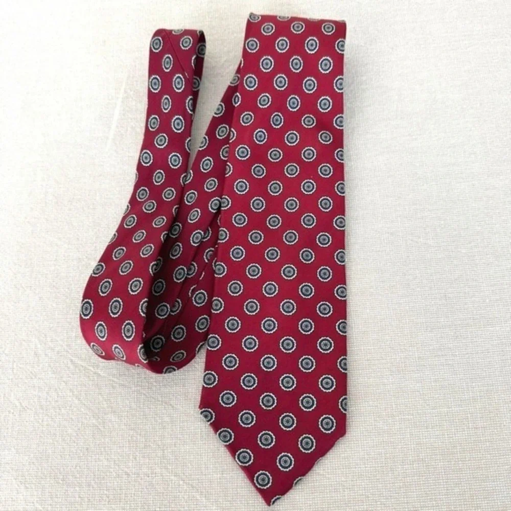 Balmoral | Accessories | Balmoral Silk Tie Red Bluegray Circles Made In ...